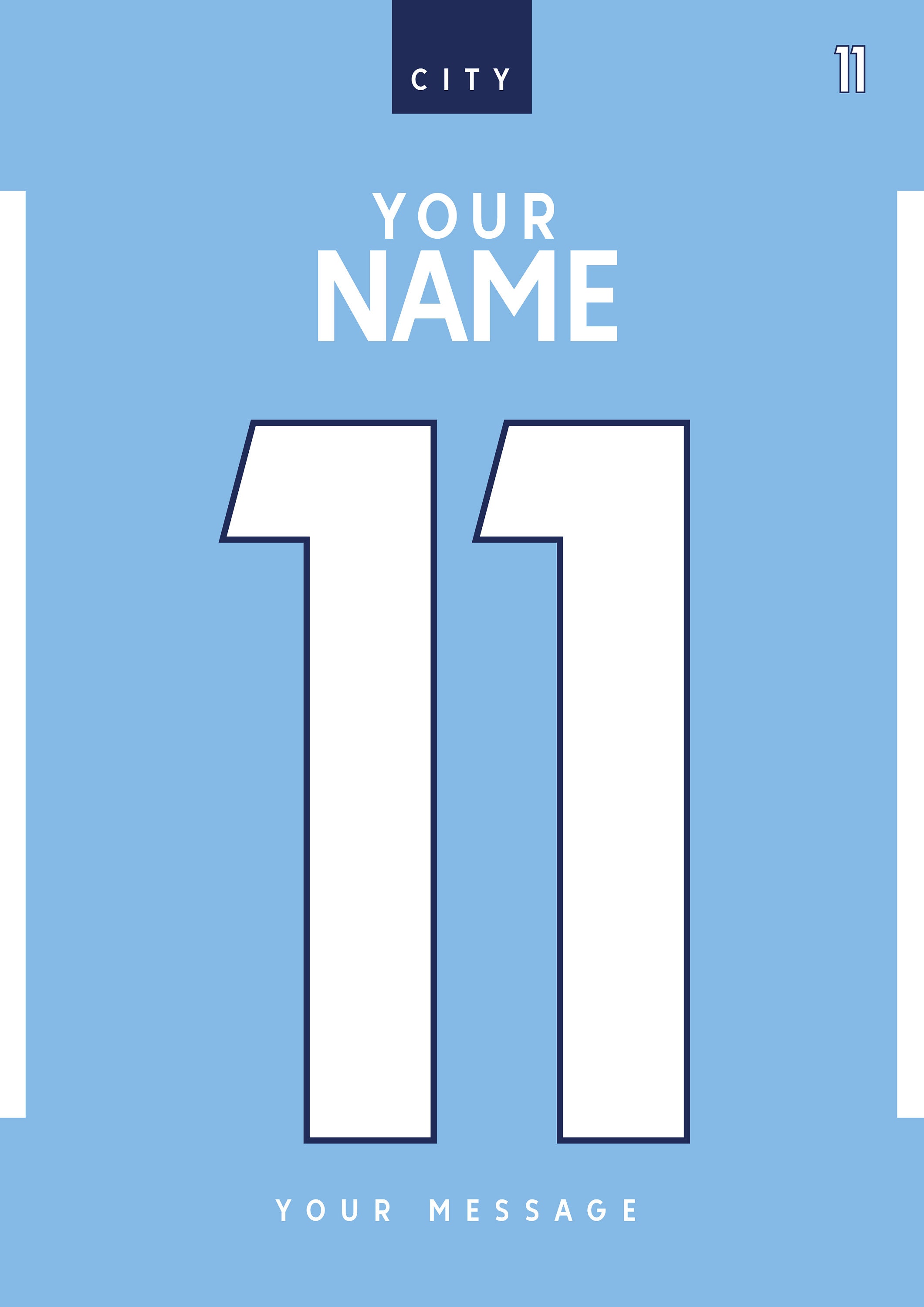 Name & Number Birthday Man City Poster Print Art - Etsy