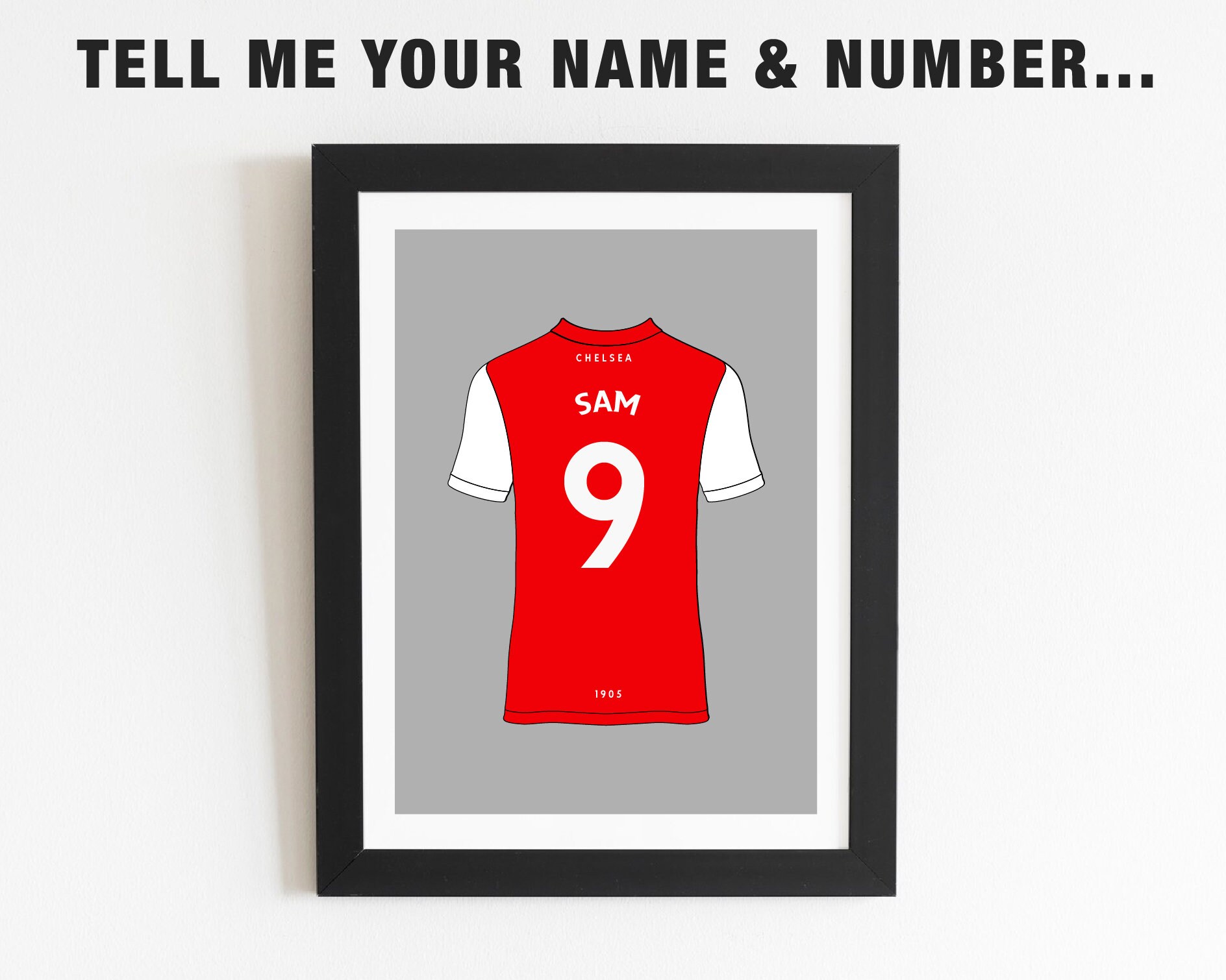 Custom Football Kit Shirt Print Poster Digital - Personalised Name ...