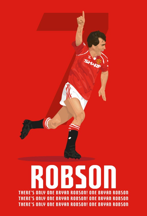Bryan Robson Manchester United Poster Print Art - Etsy
