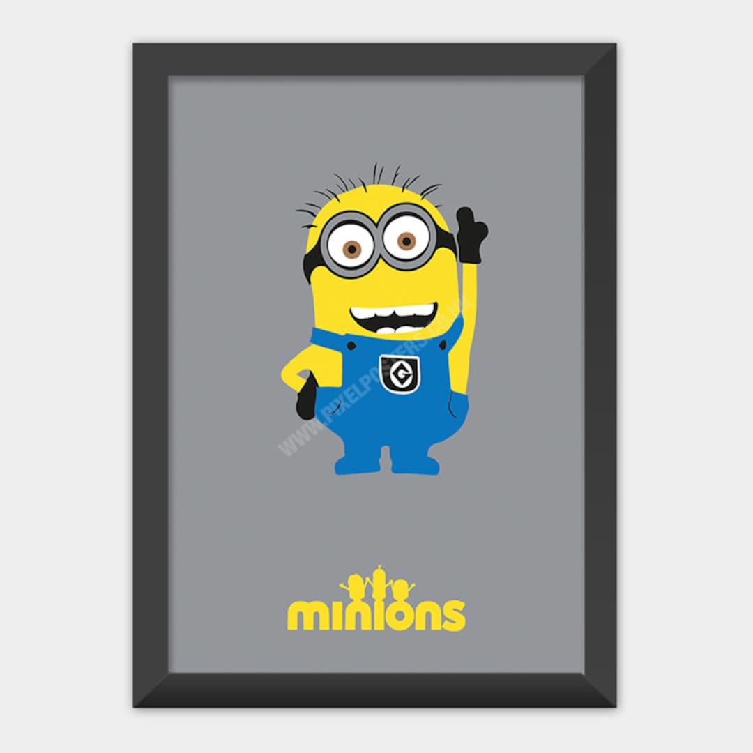 Minions Grey Poster Print Art - Etsy