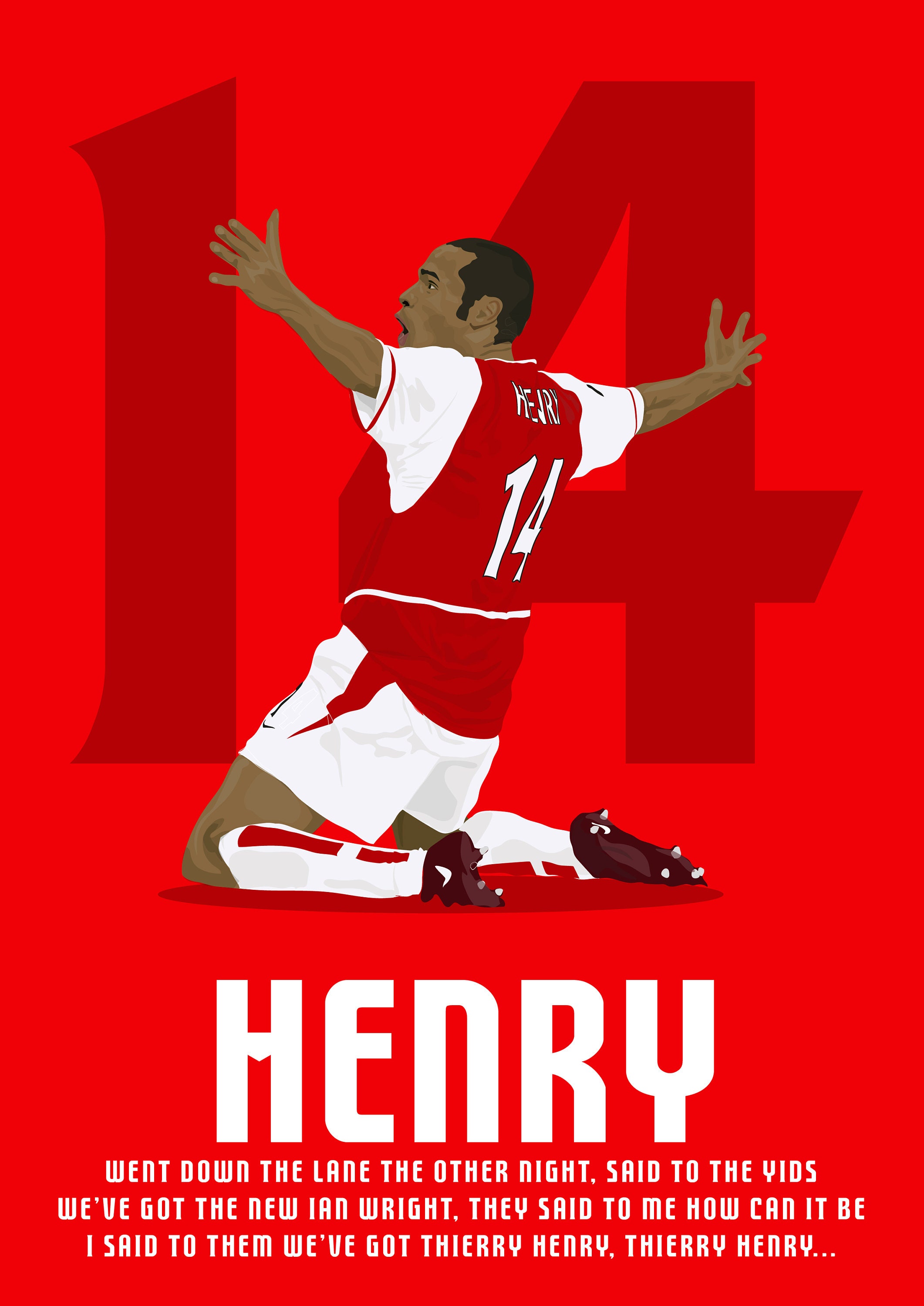 Thierry Henry Arsenal poster print kunst - Etsy Nederland