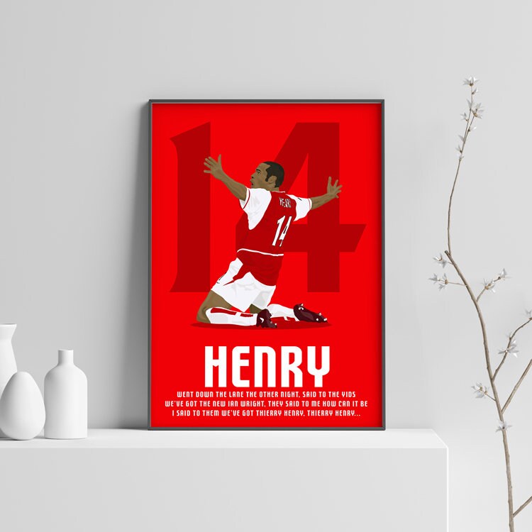 Thierry Henry Arsenal poster print kunst - Etsy Nederland