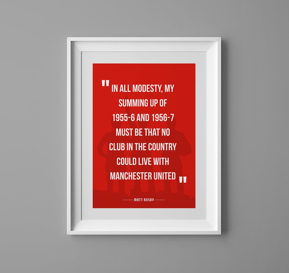 Manchester United Matt Busby Quote Poster Print Art - Etsy