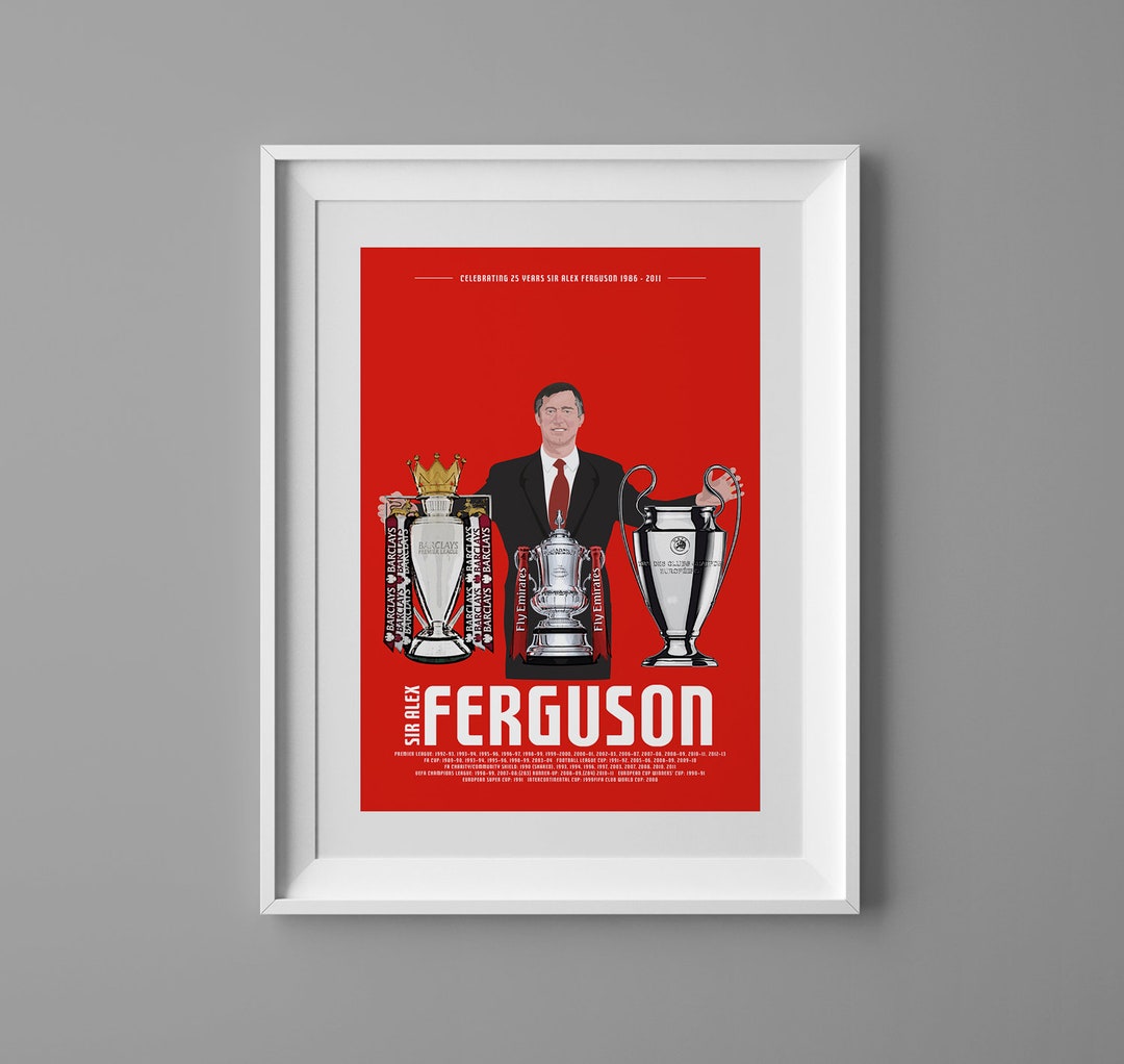 PRINTED: Manchester United Sir Alex Ferguson Poster Print Art - Etsy