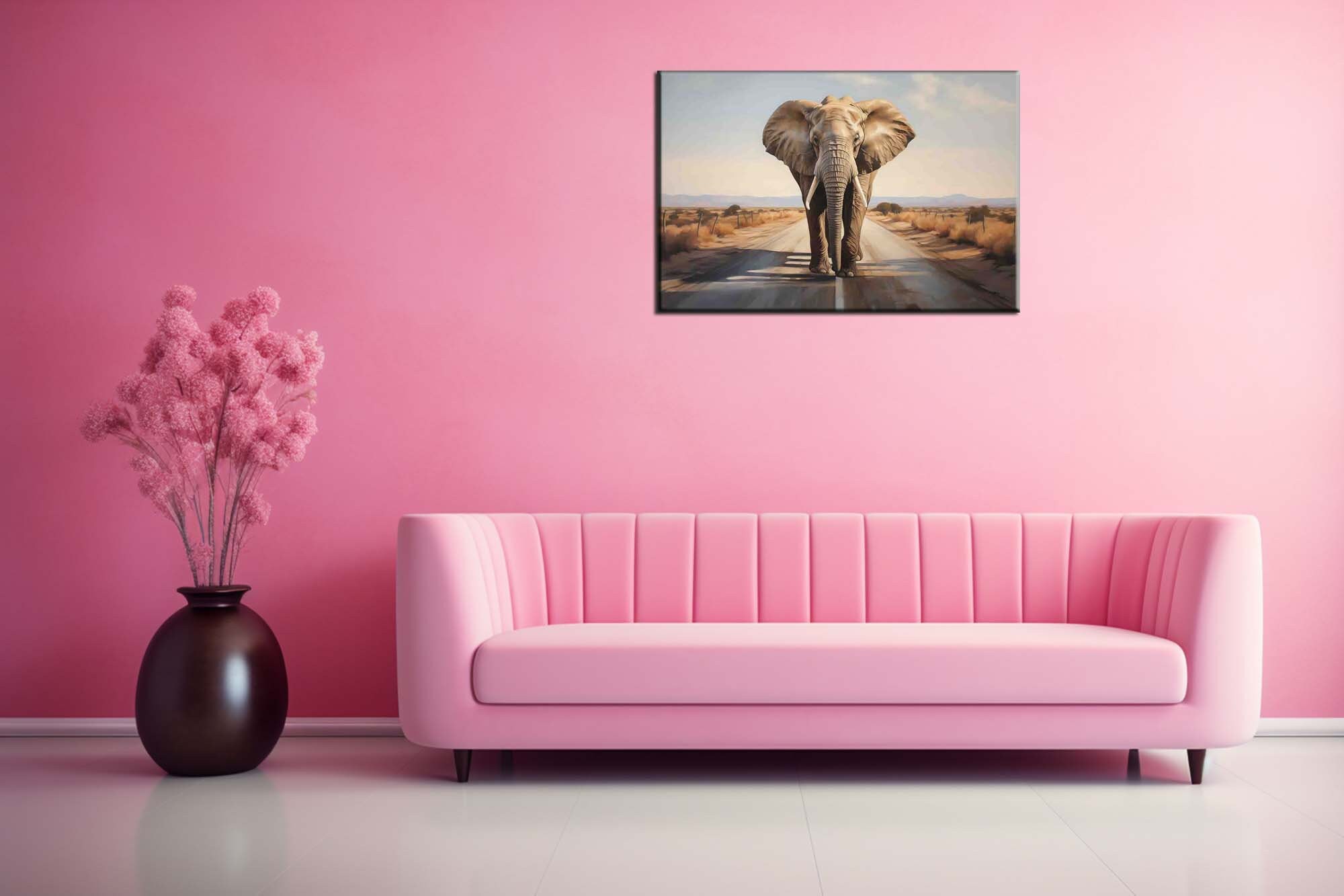 Elephant Print-elephant Painting-elephant Oil Painting-elephant Oil ...