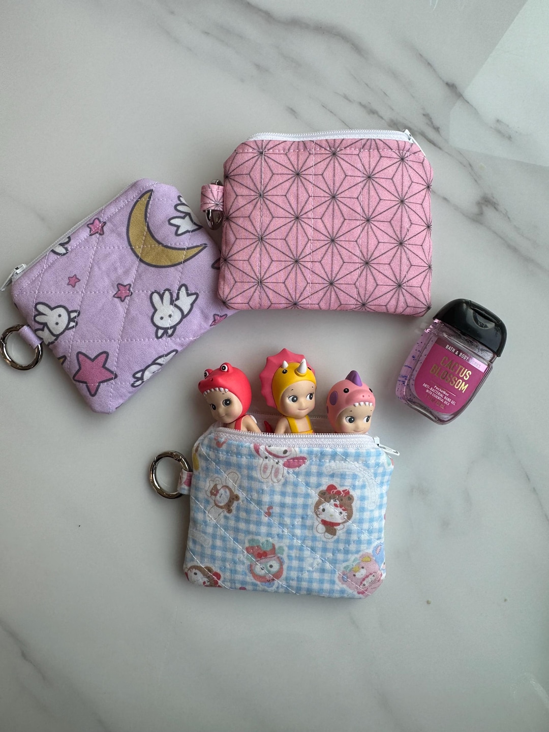 Quilted Anime Zipper Coin Pouch | Gifts | Personal | Everyday Use ...