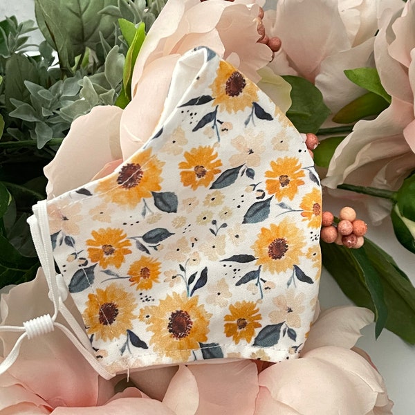 Sunflower Face Mask - Etsy