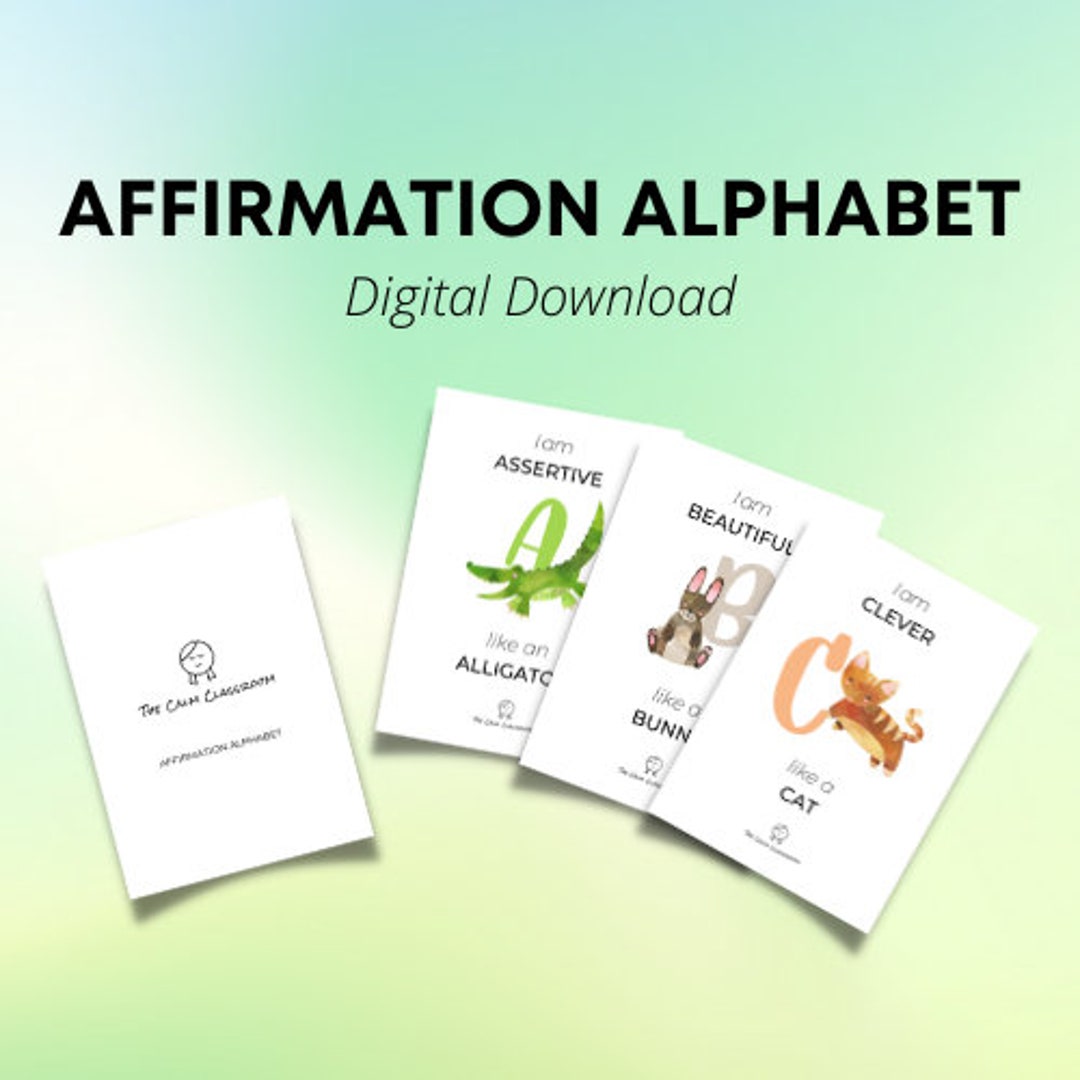 Affirmation Alphabet DIGITAL DOWNLOAD - Etsy