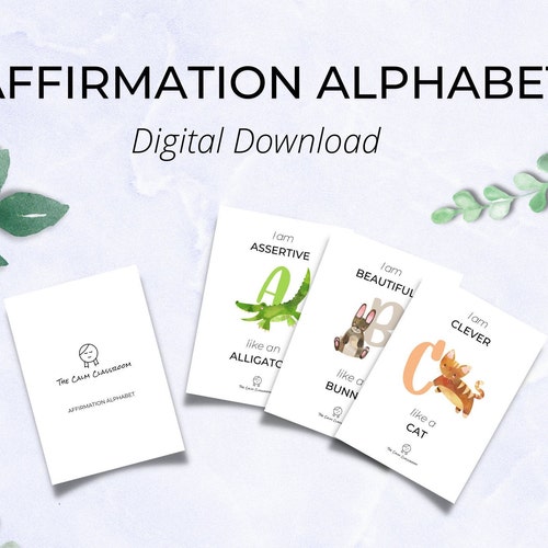 Affirmation Alphabet DIGITAL DOWNLOAD - Etsy