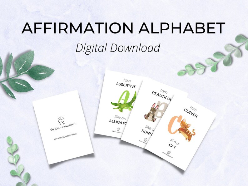 Affirmation Alphabet DIGITAL DOWNLOAD - Etsy