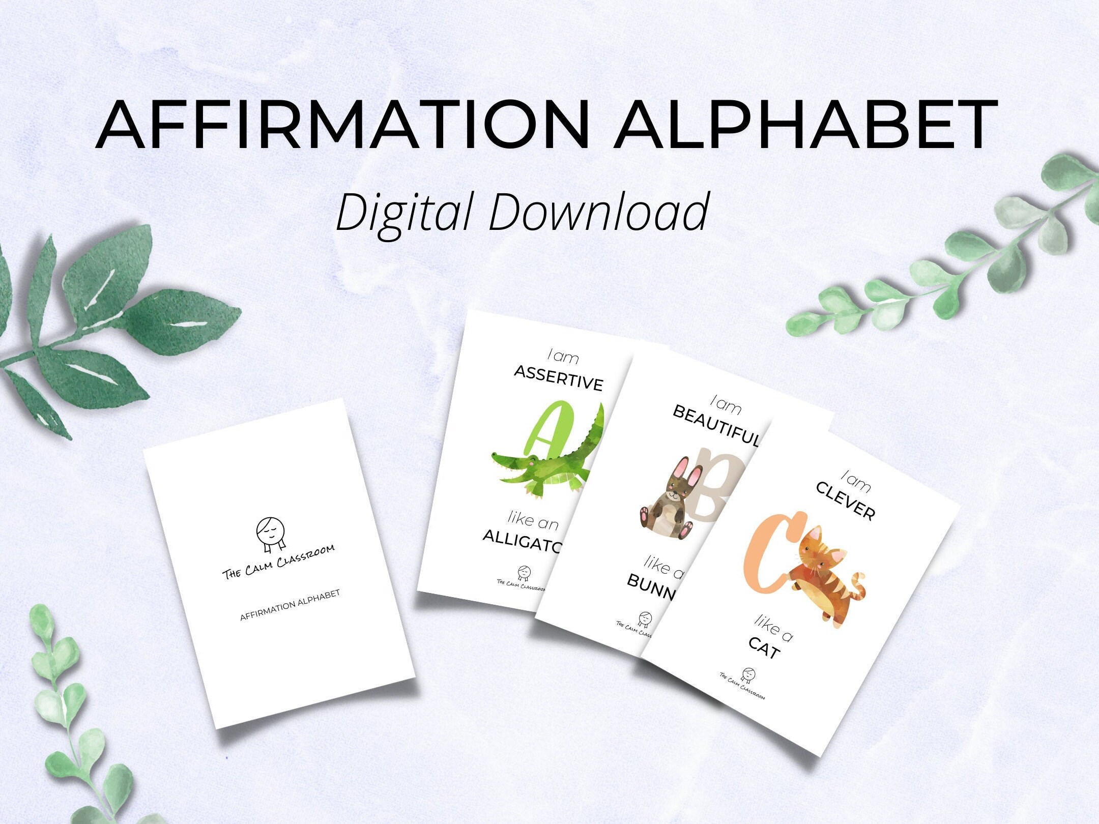 Affirmation Alphabet DIGITAL DOWNLOAD - Etsy