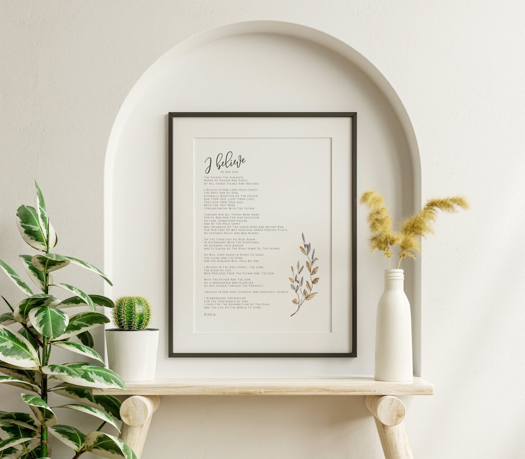 Nicene Creed Catholic Prayer Religious Wall Art Poster I Religious ...