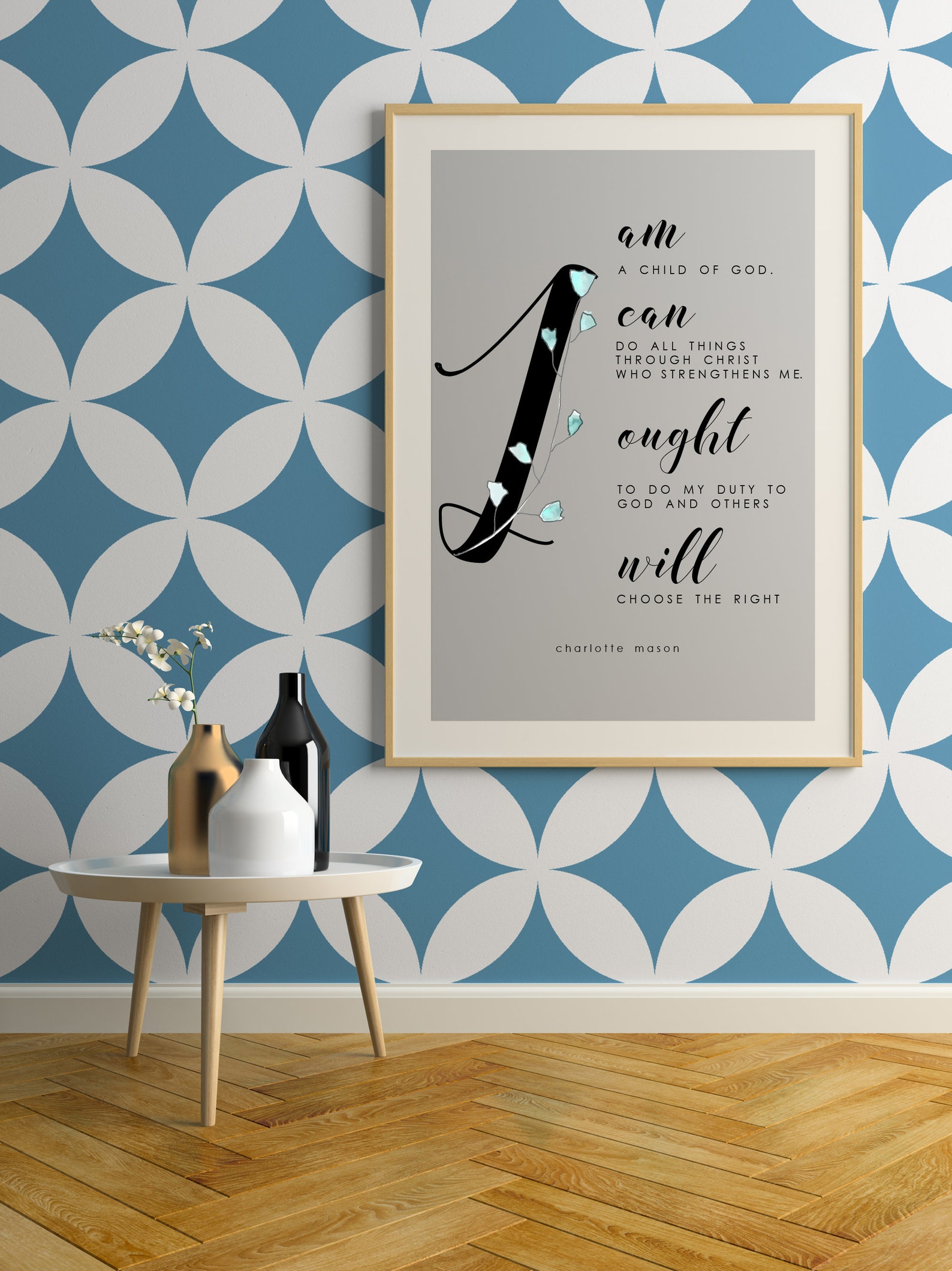 Charlotte Mason Motto Printable I Am I Can I Ought I Will - Etsy