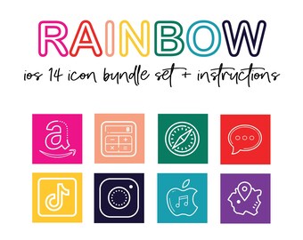 Rainbow App Icons - Etsy