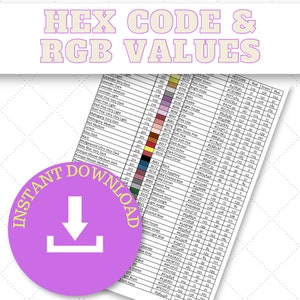 DMC Diamond Painting Color Conversion Guide to Diamond Dotz Hex Code ...