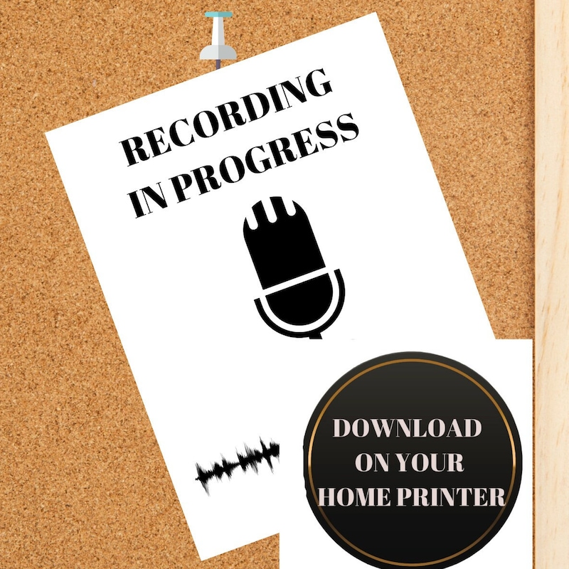 Recording in Progress Sign - Etsy