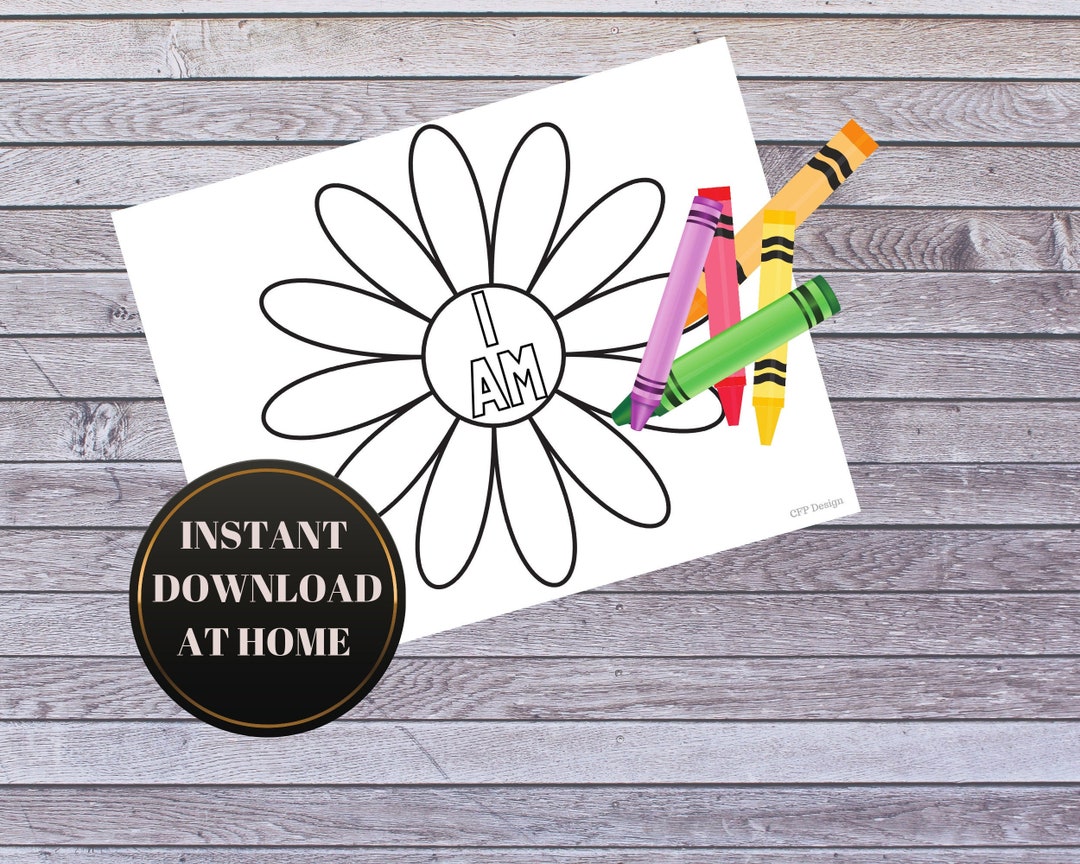 IAM Flower Affirmation Coloring Sheet/affirmation Print/inspirational ...