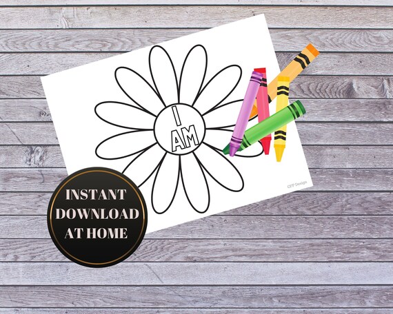 IAM Flower Affirmation Coloring Sheet/affirmation | Etsy