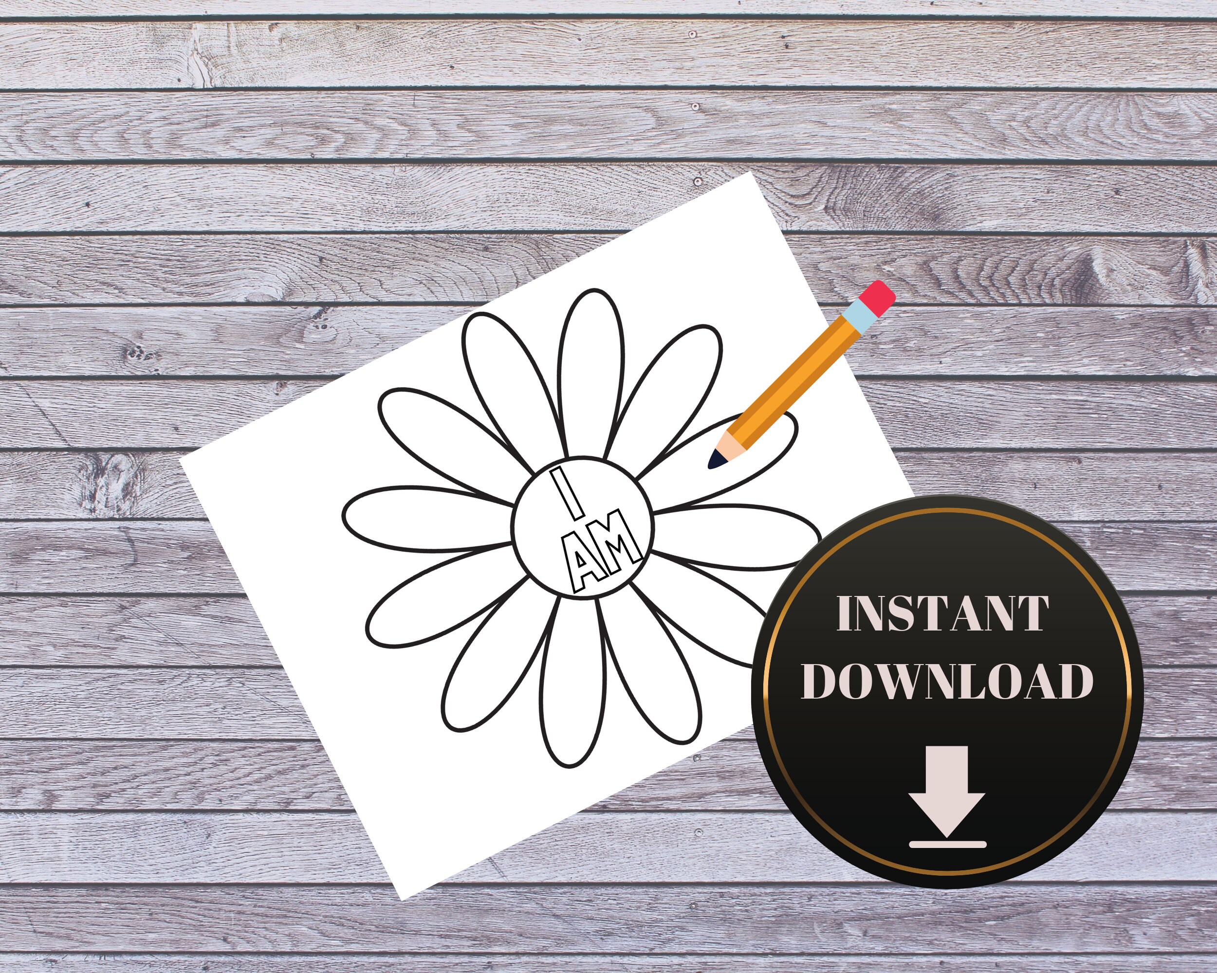 IAM Flower Affirmation Coloring Sheet/affirmation Print/inspirational ...