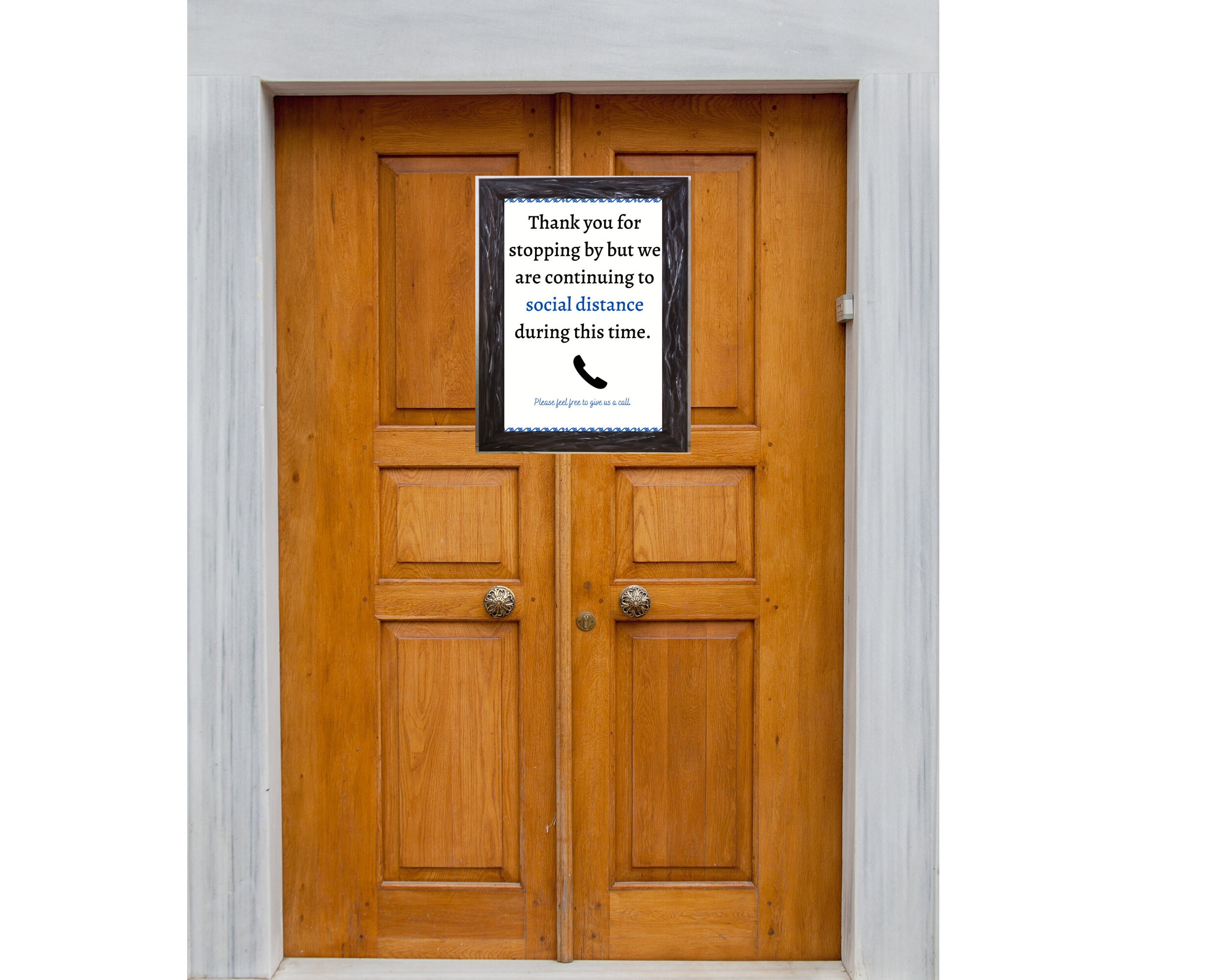 No Visitors Sign Printable/ Distancing / Call Please / Thank You for ...