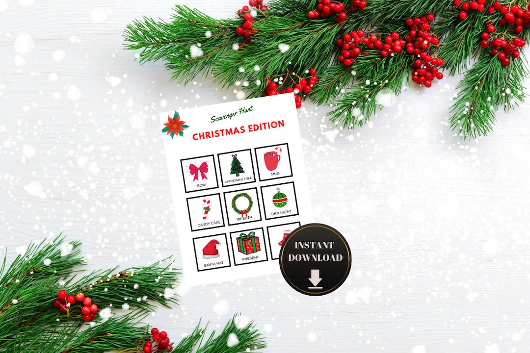 Scavenger Hunt - Christmas Edition/ Printable/ Kids Game/ INSTANT ...