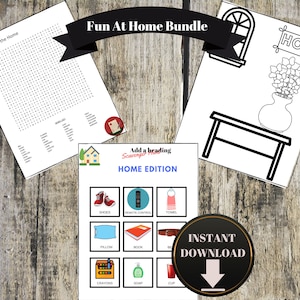 Home Scavenger Hunt Bundle: Word Search & Coloring Page (instant ...