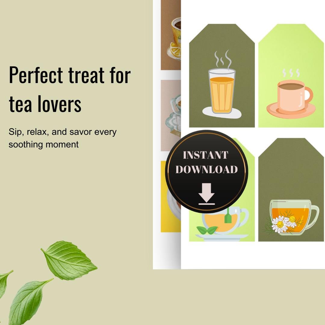 Hot Tea Treat Tags Gift Tags | Instant Download | Printable - Etsy