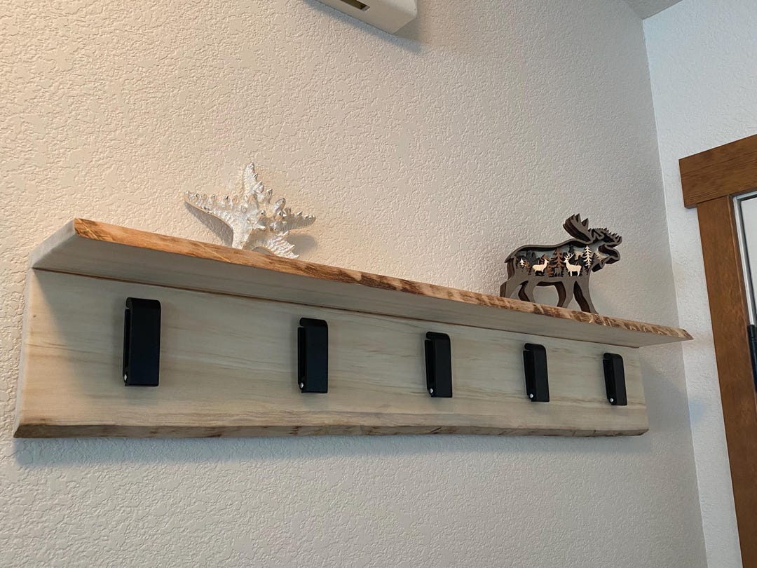 Rustic Aspen / Live Edge / Coat Hanger Shelf / Small Woodworking ...