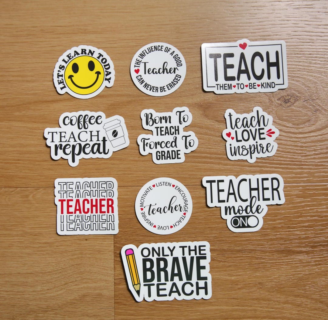 Teacher Vinyl Sticker Pack SET 1 - Etsy