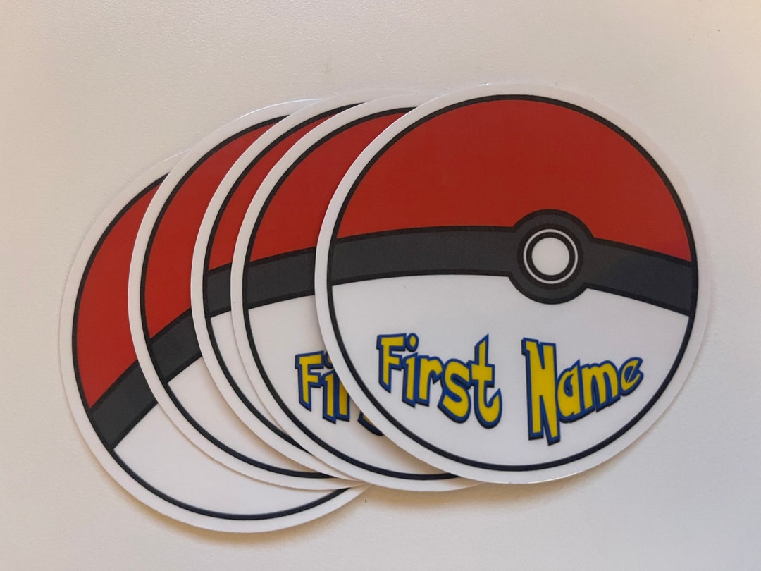Personalized Pokemon Poke Ball Stickers - Etsy