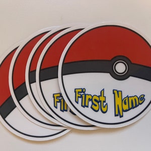 Personalized Pokemon Poke Ball Stickers - Etsy