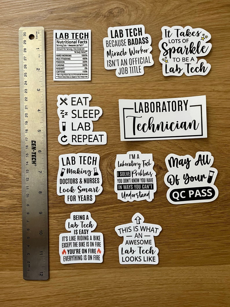 Lab Tech Vinyl Sticker Pack - Etsy