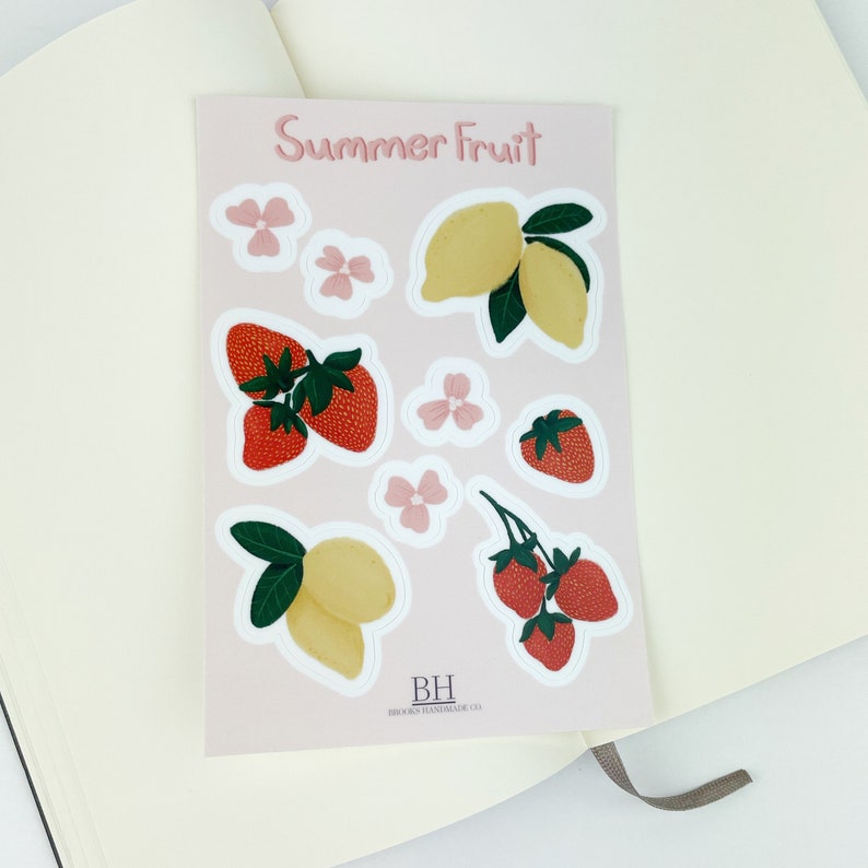 Summer Fruit Vinyl Sticker Sheet 4x6 - Etsy