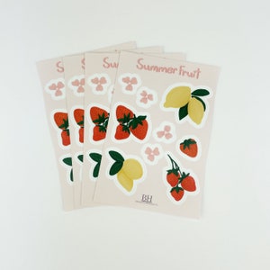 Summer Fruit Vinyl Sticker Sheet 4x6 - Etsy