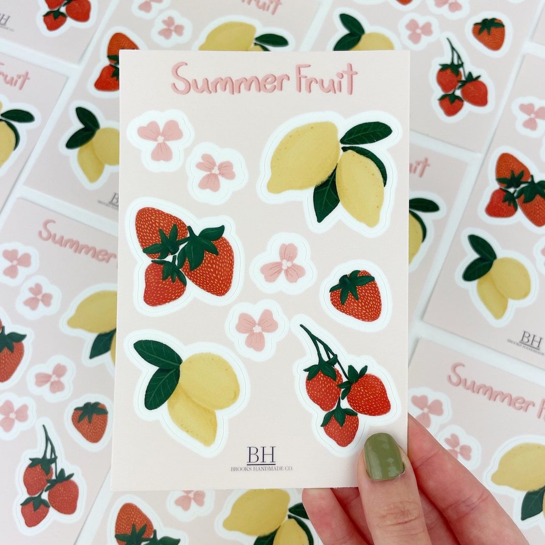 Summer Fruit Vinyl Sticker Sheet 4x6 - Etsy