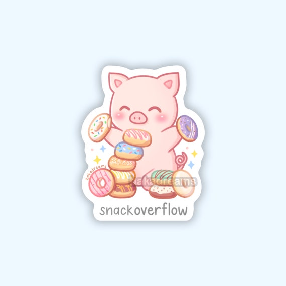 Snack Overflow Pig Vinyl Sticker Stack Overflow Programmer | Etsy