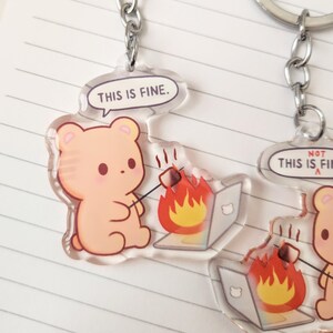 This is (not) Fine Bear Programmer Humor Keychain, Software Developer ...