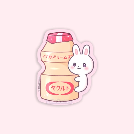 Cute Bunny Yakult Vinyl Sticker Yogurt Drink Japanese | Etsy