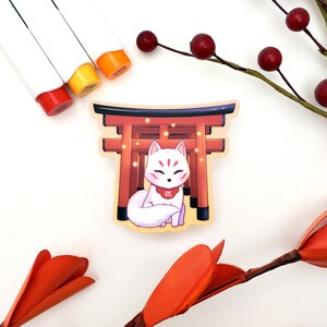 Fushimi Inari Shrine Fox Vinyl Sticker, Kawaii Kitsune, Cute Gifts ...