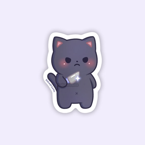 Stabby Black Cat Vinyl Sticker Black Kitty With Knife Murder - Etsy