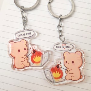 This is (not) Fine Bear Programmer Humor Keychain, Software Developer ...