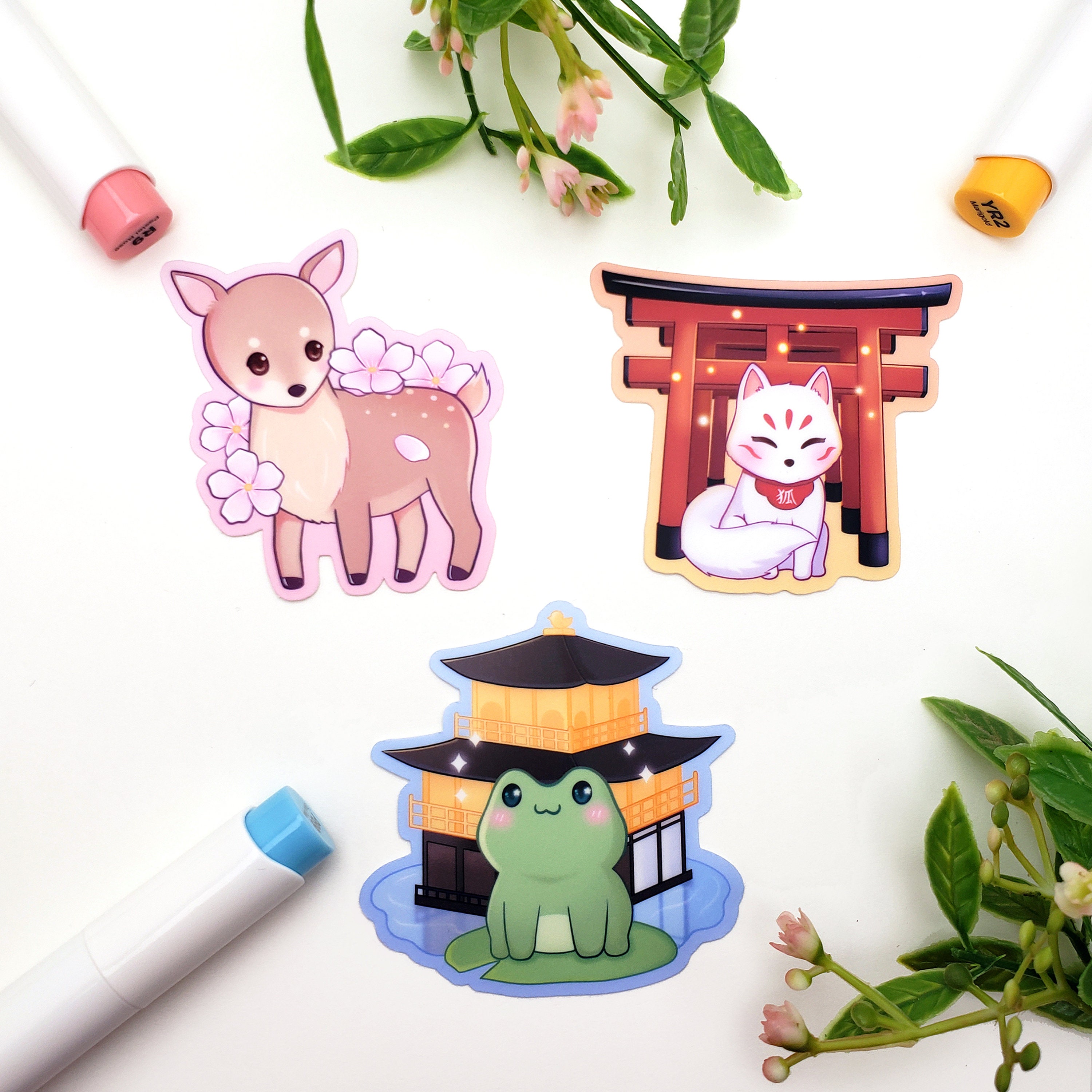 Fushimi Inari Shrine Fox Vinyl Sticker Kawaii Kitsune Cute | Etsy