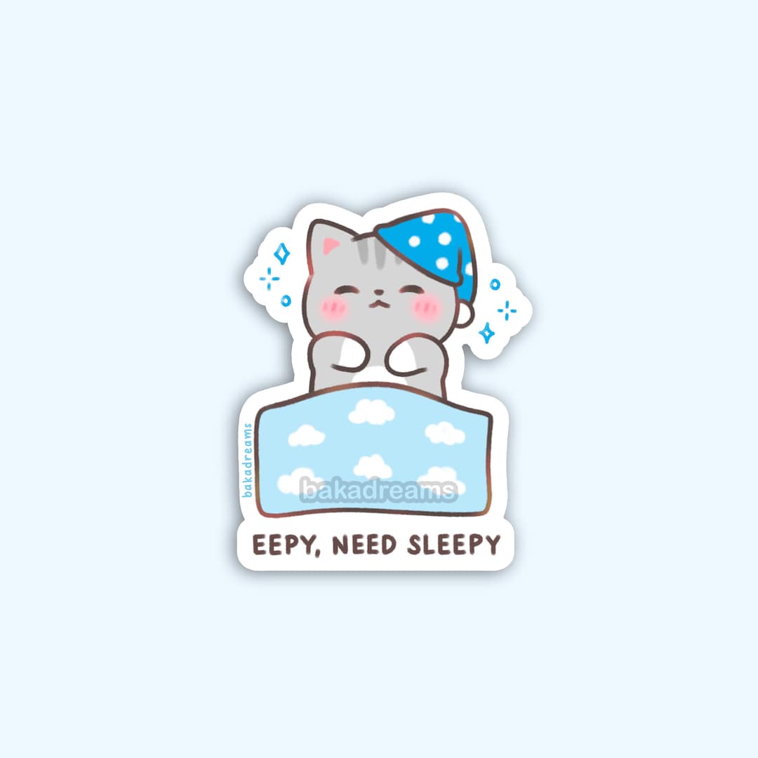 Eepy, Need Sleepy | Eepy Cat Vinyl Sticker, Sleepy Cat, Eepy Cat, Funny ...