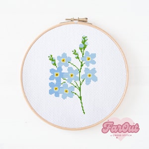 Forget Me Not Flower Cross Stitch Pattern PDF | Instant Download - Etsy