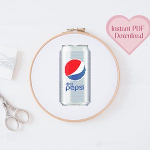 Diet Pepsi Can Cross Stitch Pattern PDF | Instant Download | Pattern ...