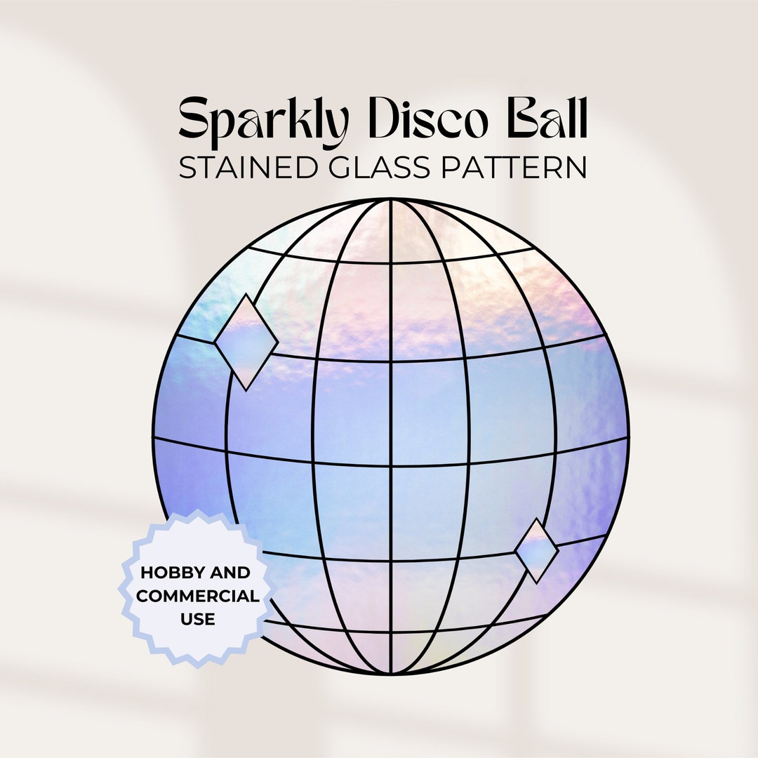 Sparkly Disco Ball Stained Glass Pattern PDF | Instant Download - Etsy