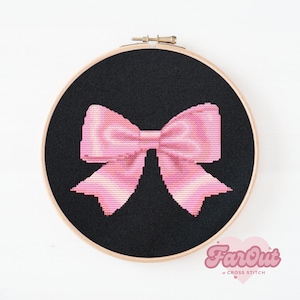 Pink Bow Cross Stitch Pattern PDF | Instant Download - Etsy