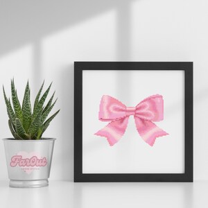 Pink Bow Cross Stitch Pattern PDF Instant Download - Etsy