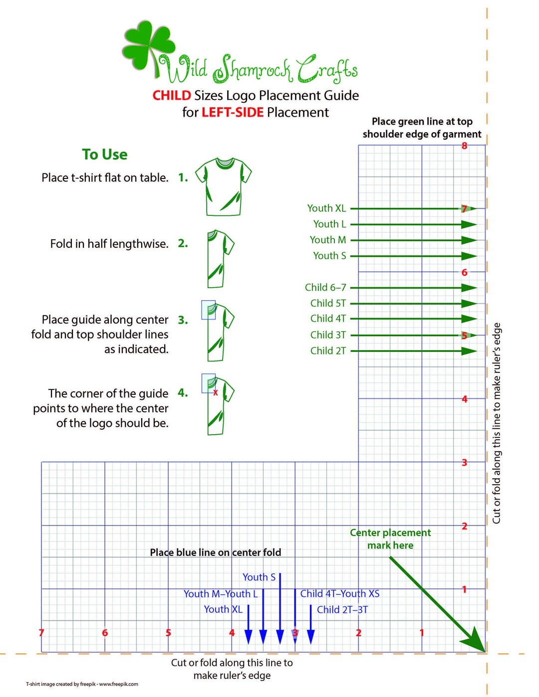 Left-side Child -- Printable Machine Embroidery Logo Guide for Children ...