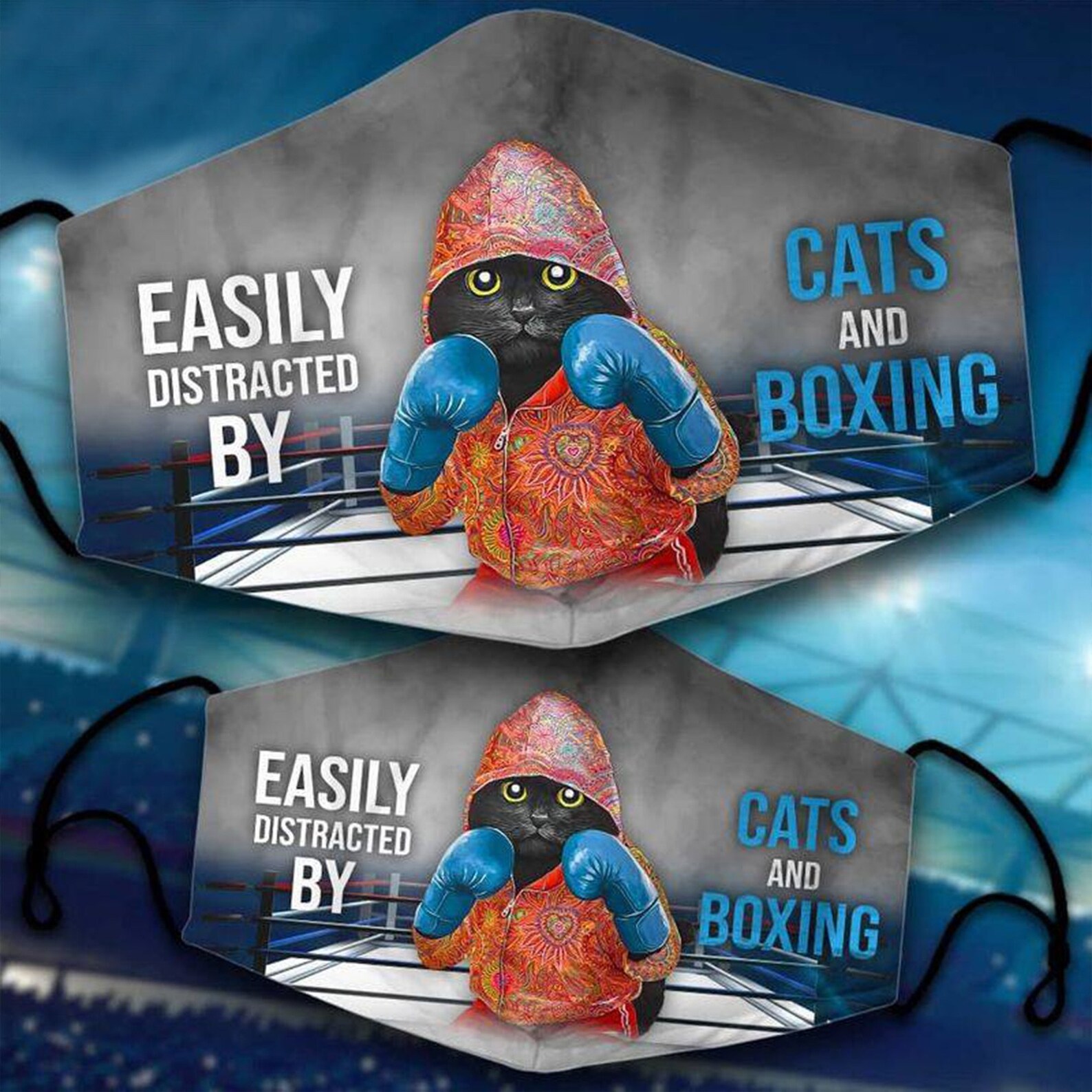 Easily Distracted By Cats And Boxing Funny Black Cat Boxing | Etsy